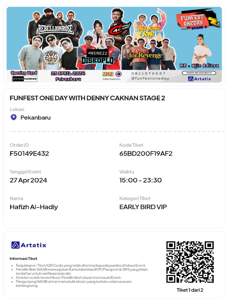 E-Tiket Event Funfest One Day With Denny Caknan Stage 2 | PDF
