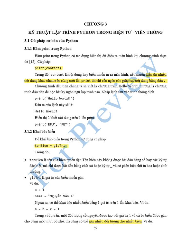 KTLT Trong ĐTVT - Chuong 3 - Python | PDF