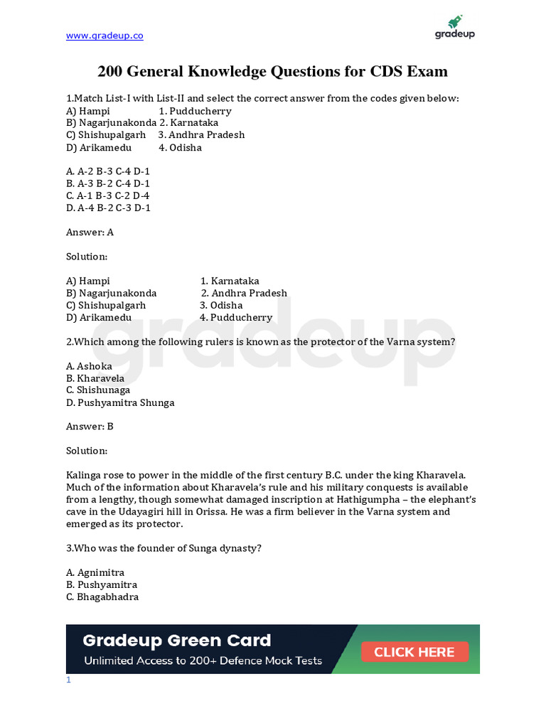 200 GK Questions For Cds Exam 40 | PDF | Vedas | Black Hole