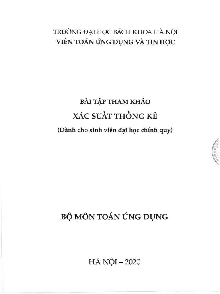 BT Tham Khảo XSTK | PDF