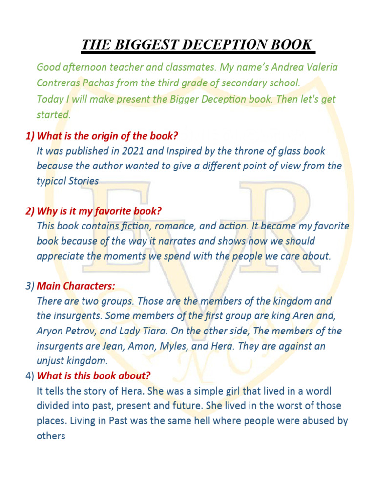 Overview of "The Biggest Deception" Book | PDF