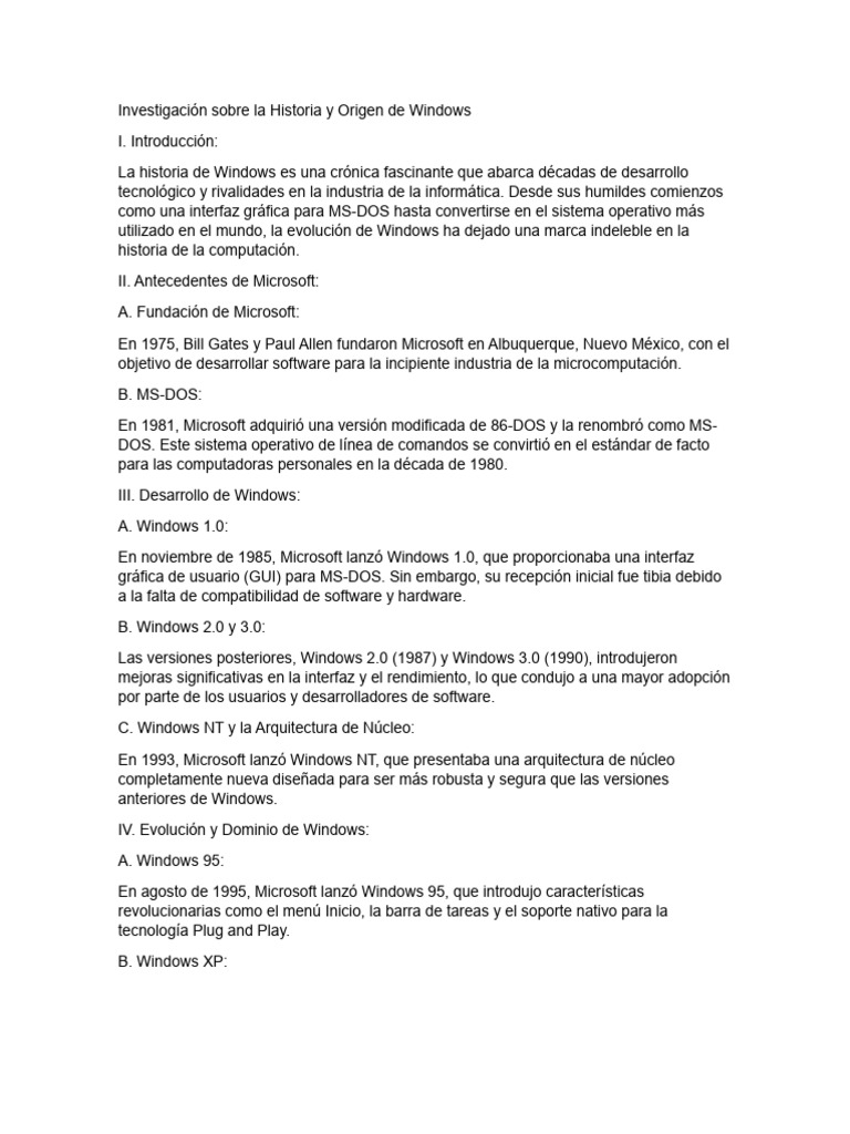 Origen e Historia de Windows | PDF | Microsoft Windows | Microsoft