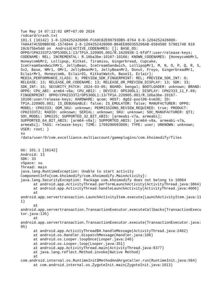 Crash Pdf Java Programming Language Android Operating System