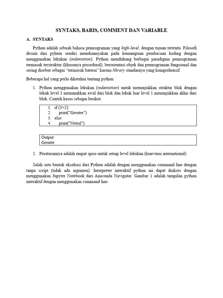 Sintaks dan Variabel dalam Python | PDF | Teknologi & Rekayasa