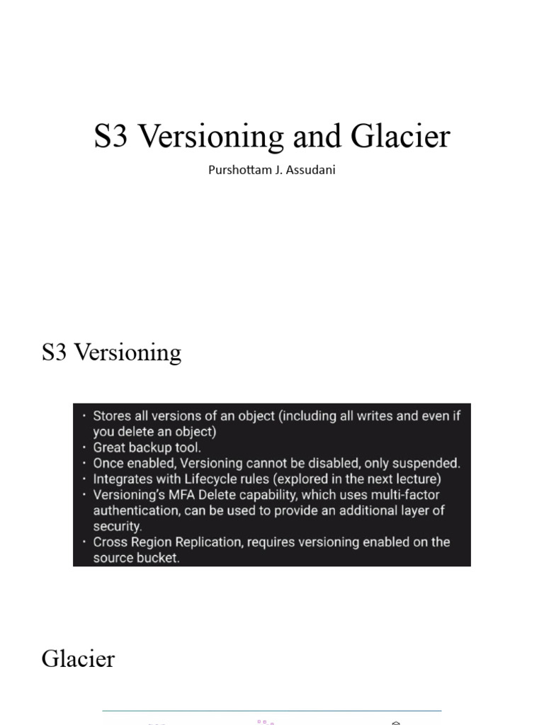 2b. S3 Versioning and Glacier | PDF | Data Management | Information ...