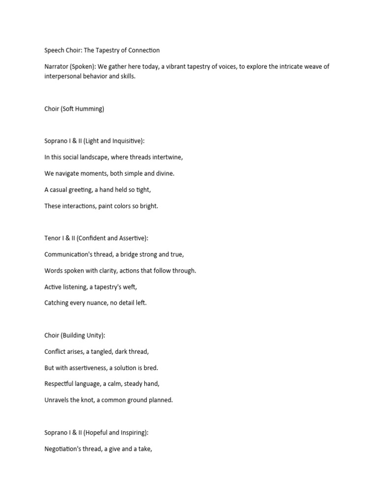 Speech Choir - T-WPS Office | PDF | Tapestry