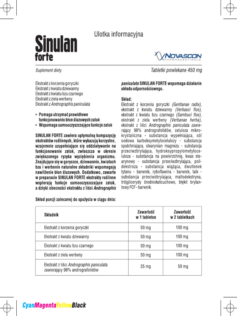 Sinulan Forte Oczyszczanie Zatok Ulotka | PDF