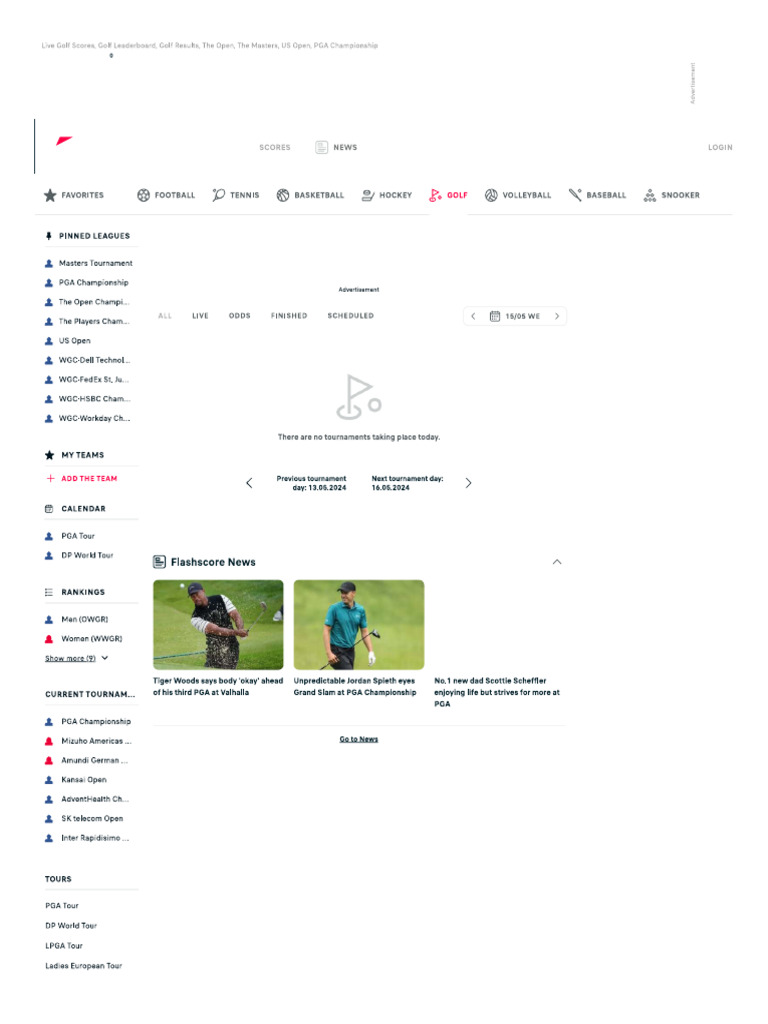 PGA Championship 2024, Live Golf Scores... V Golf, DP World Tour - Flashscore | PDF