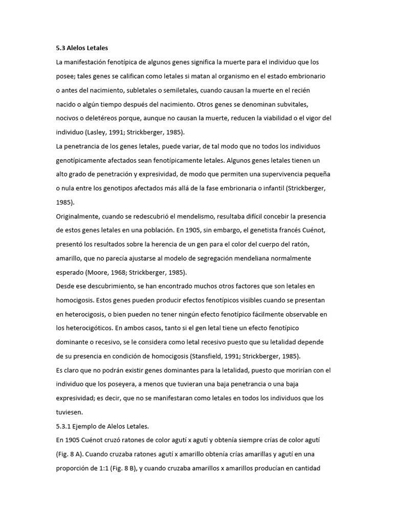 Alelos Letales, Múltiples, Herencia Del Sexo | PDF | Dominancia ...