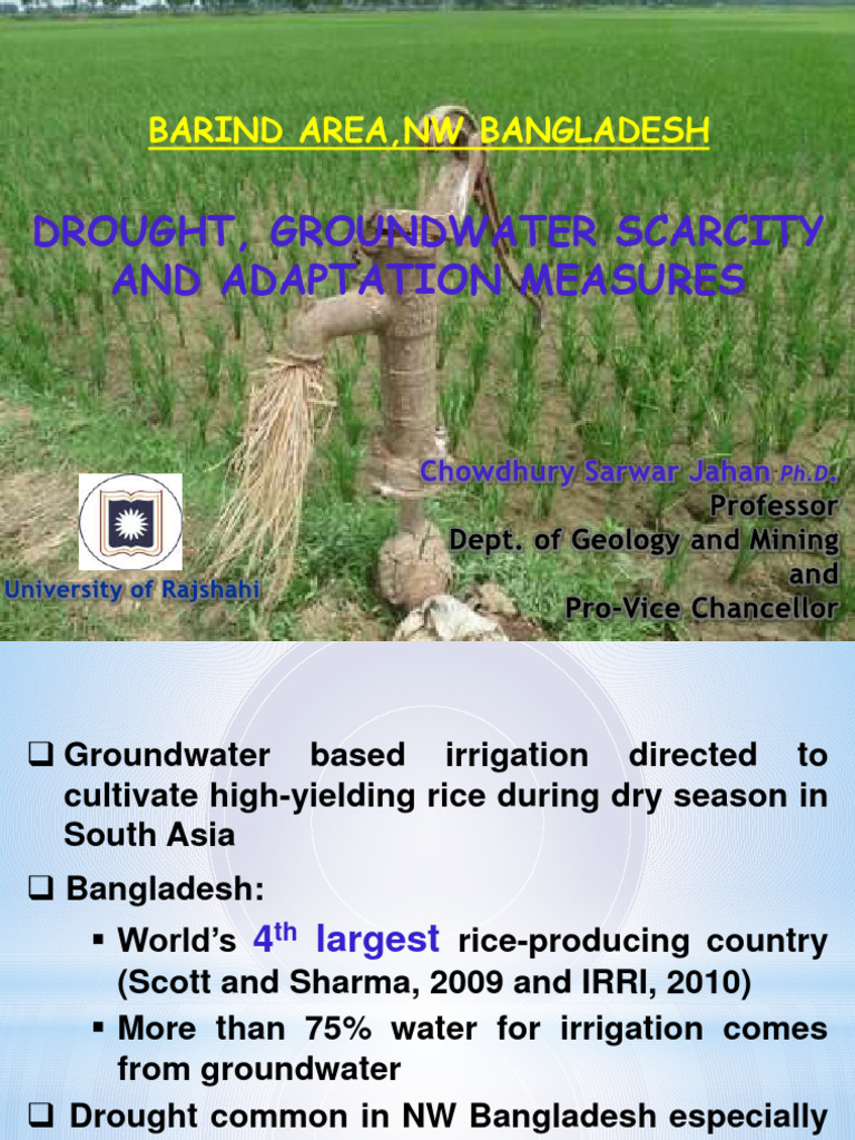 Drought, Groundwater Scarcity and Adaptation Measures: Barind Area, NW ...
