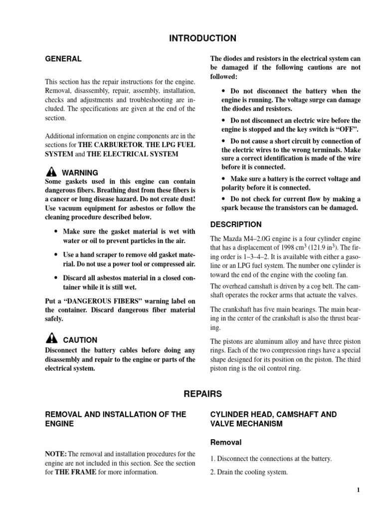 Hyster H1.50XM (D001) engine manual | PDF | Piston | Bearing (Mechanical)