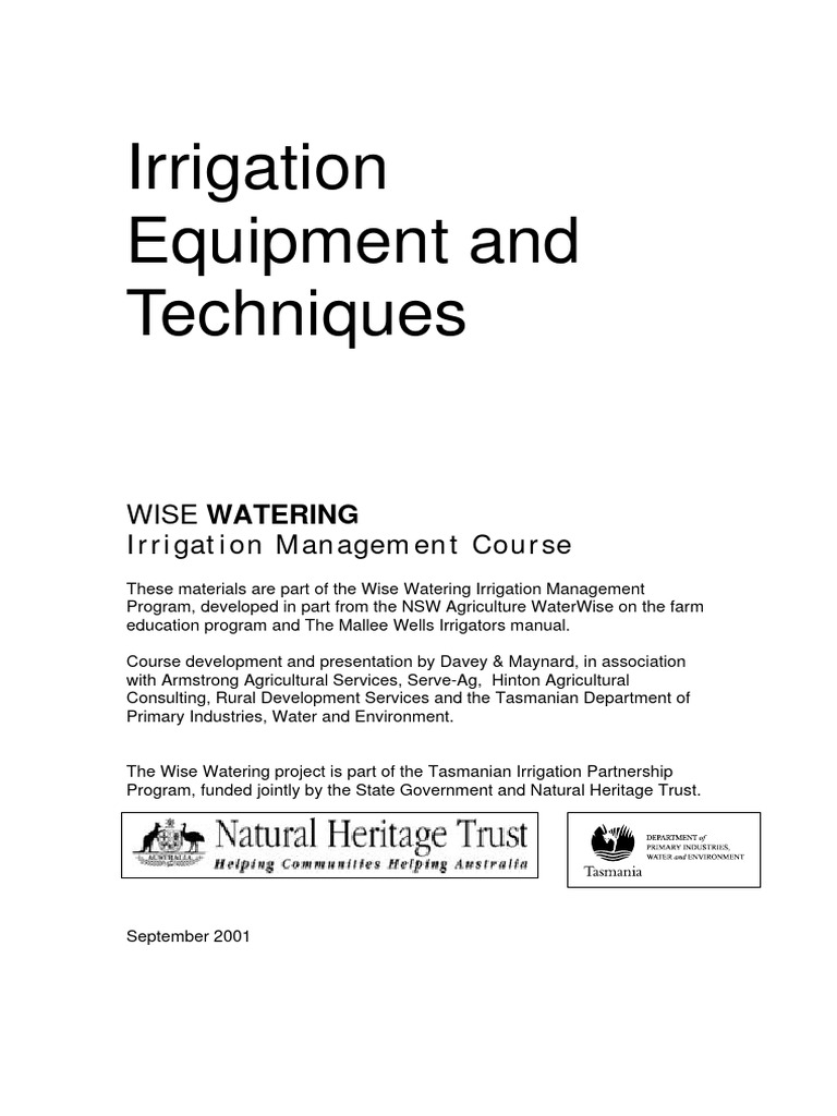 Irrigation Management Techniques Guide | PDF | Irrigation ...