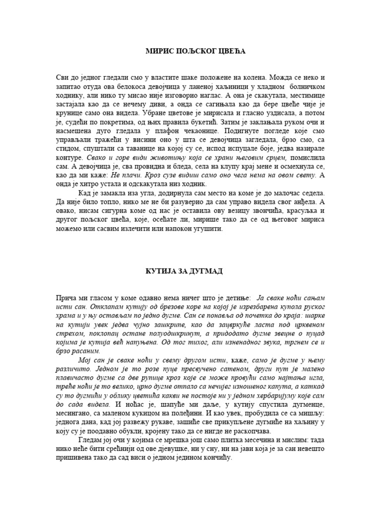 Olivera Nedeljkovic Za Kvartal | PDF