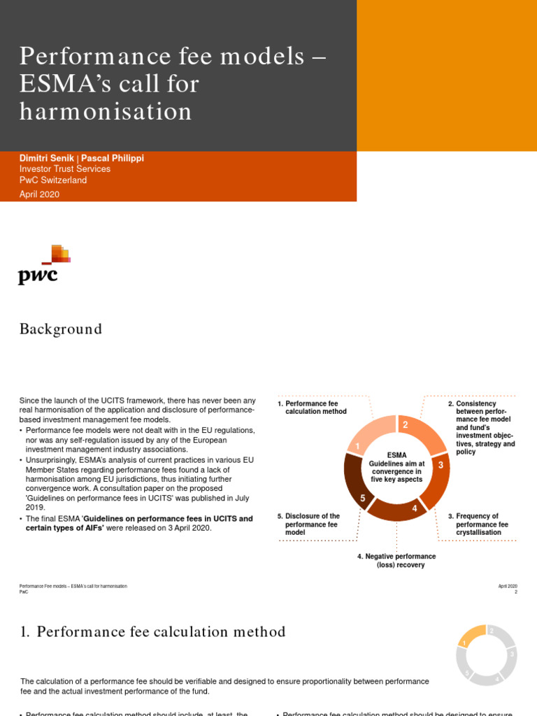 UCITS Performance Fees - ESMA's Call For Harmonisation | PDF ...