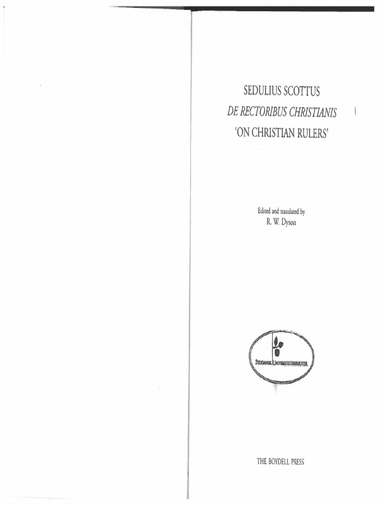 Sedulius Scottus, de Rectoribus Christianis | PDF | Constantine The ...