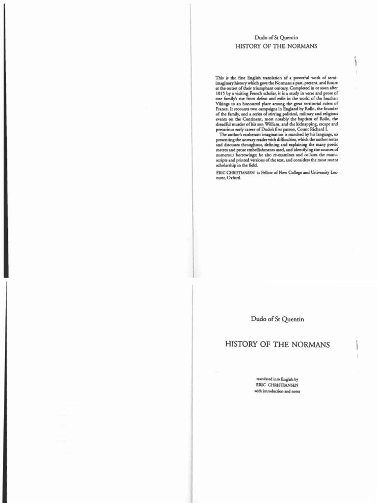 Dudo of ST Quentin, Historia Normannorum, Eng | PDF