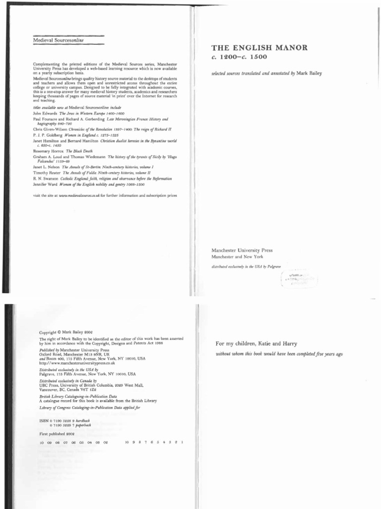 Bailey, The English Manor | PDF