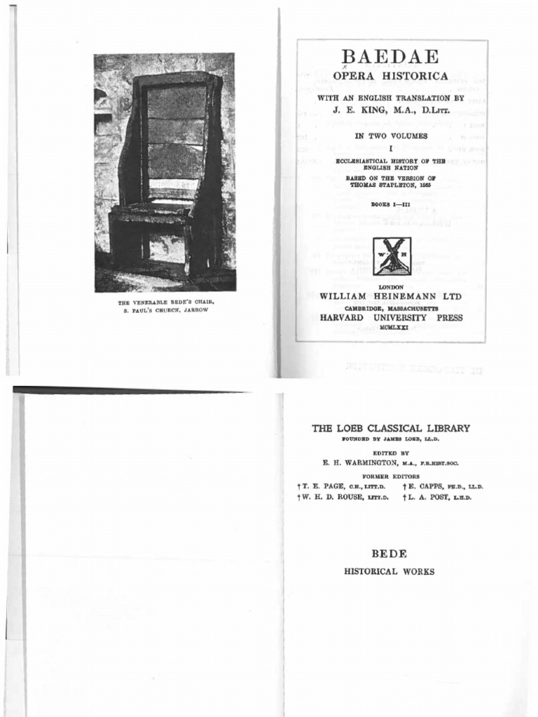 Bede, Opera Historica I | PDF