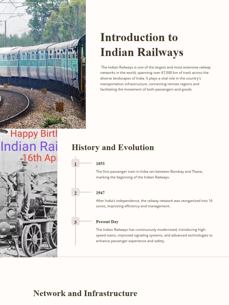 Overview of Indian Railways History | PDF | Rail Transport | Train