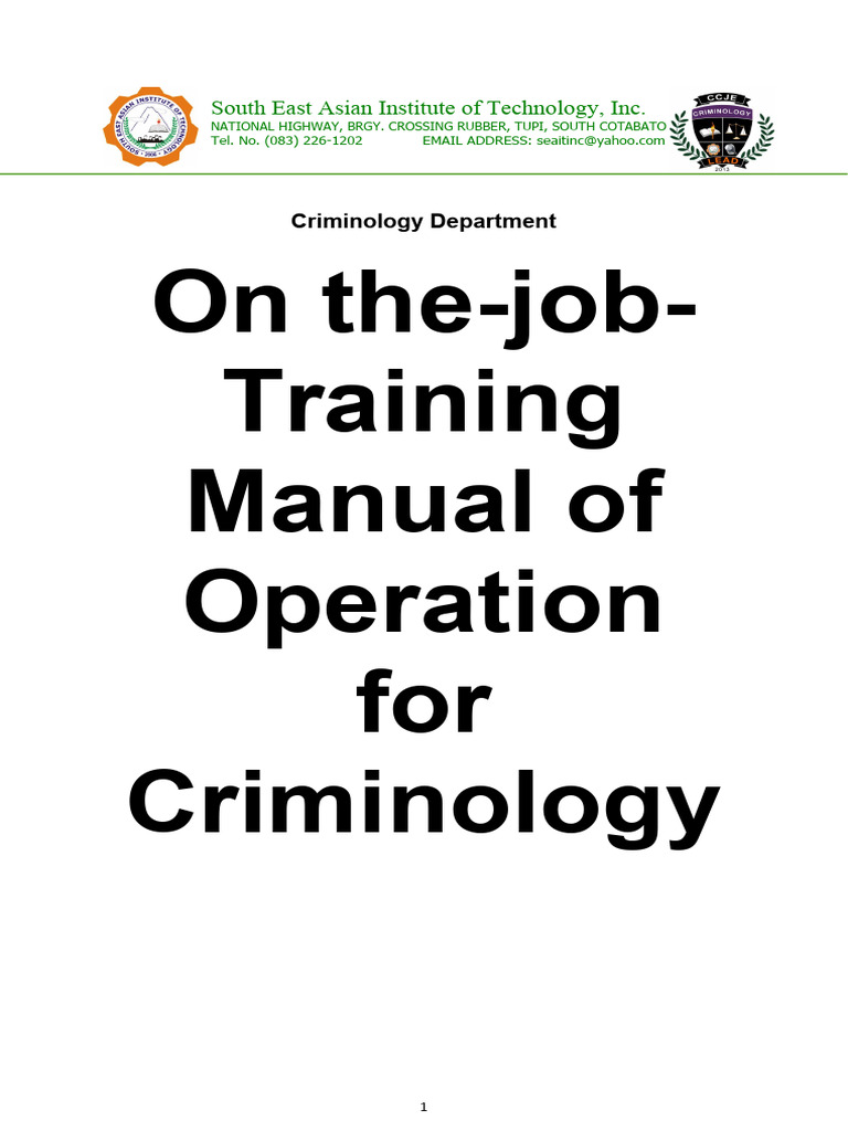 OJT-MANUAL | PDF | Police | Crimes