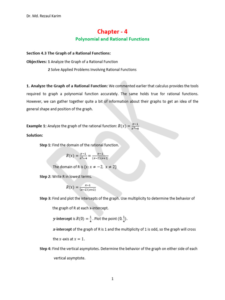 Section # 4.3 | Download Free PDF | Asymptote | Function (Mathematics)