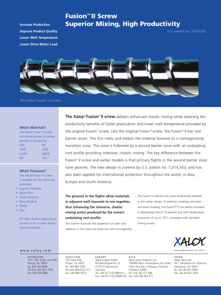 XDSW Fusion Screw II | PDF | Industrial Processes | Industries