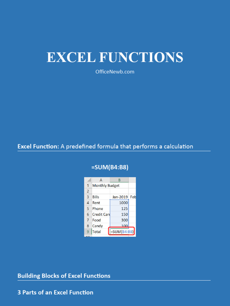 Excel Functions | PDF | Computers