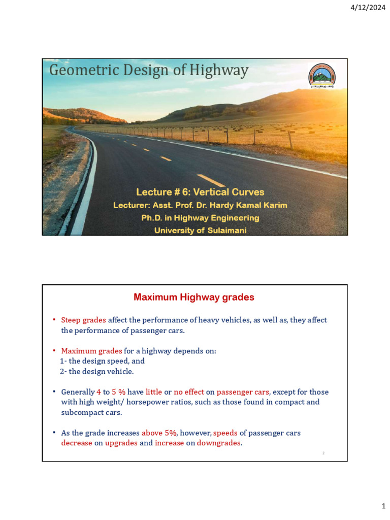 Lect 6 | PDF | Lane | Transport