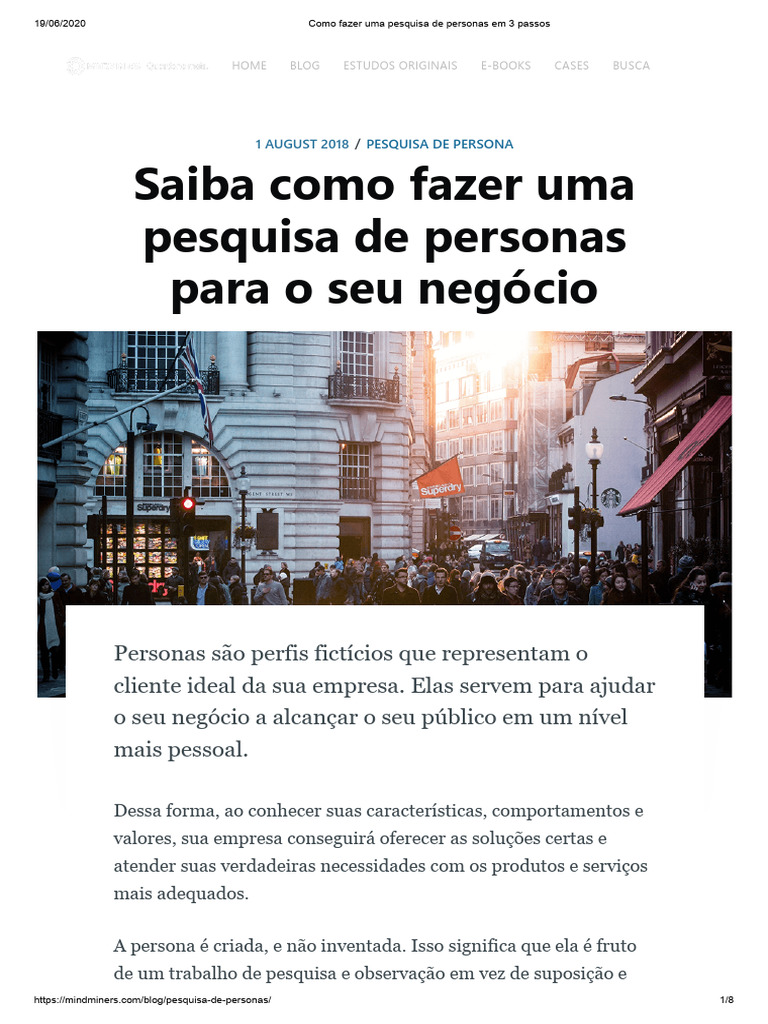 Como Fazer Uma Pesquisa de Personas Em 3 Passos | PDF | Segmentação de ...