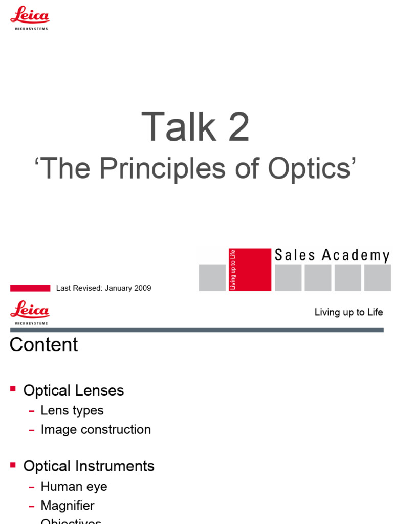 Talk 02 - The Principles of Optics | PDF | Optics | Electromagnetic Radiation