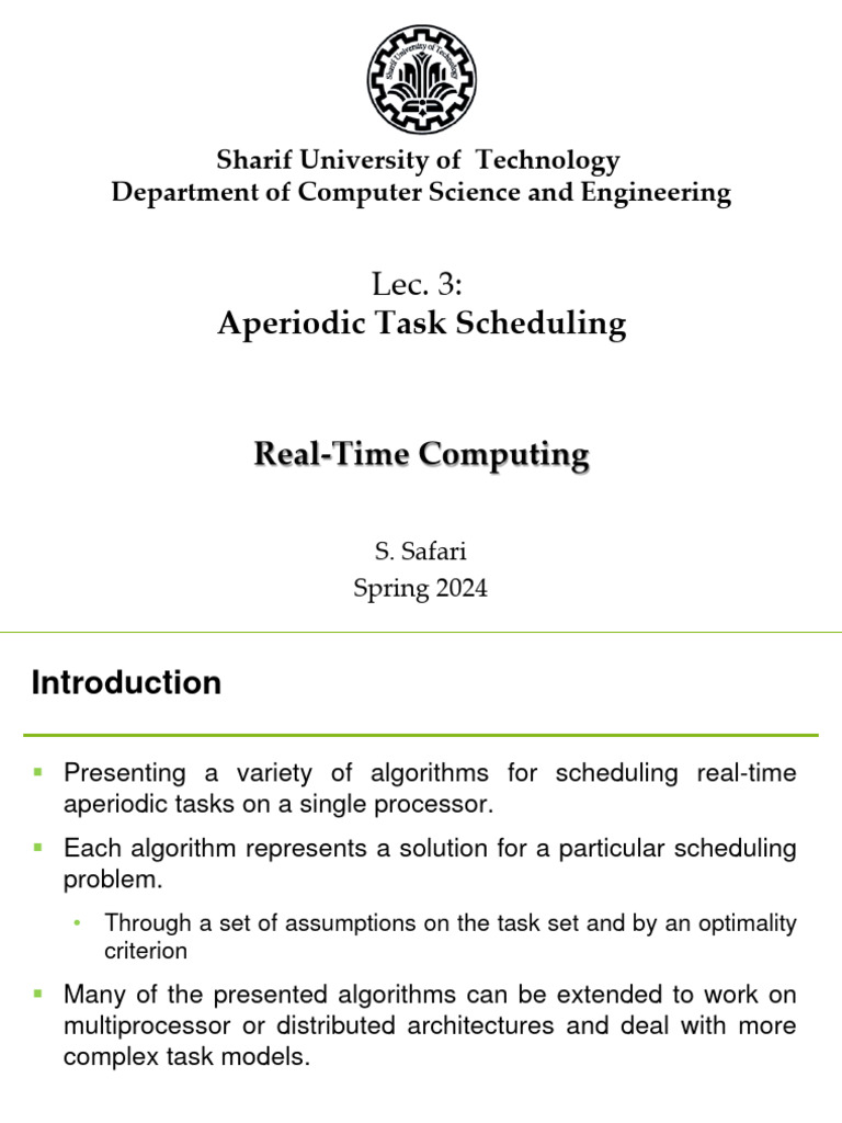 Aperiodic Task Scheduling - RTS - 3 | PDF | Scheduling (Computing) | Applied Mathematics