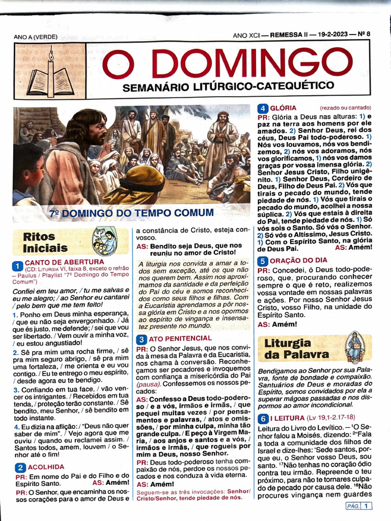 Folheto Missa 19 Fev 23 | PDF