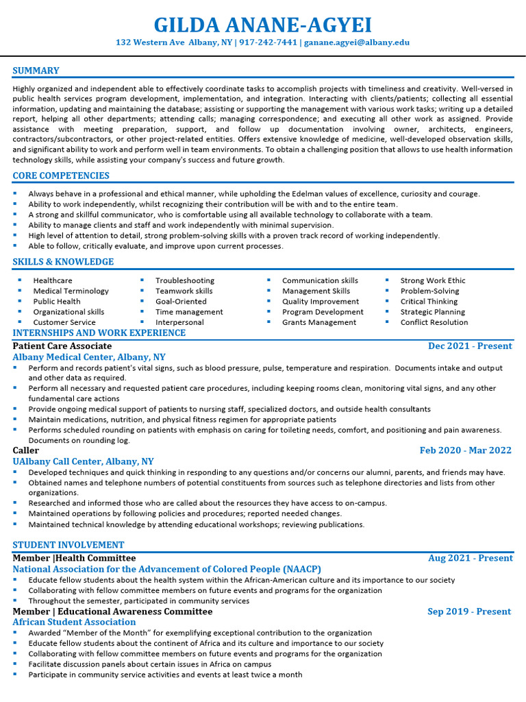 Gilda - Resume.. | PDF | Health Care | Patient