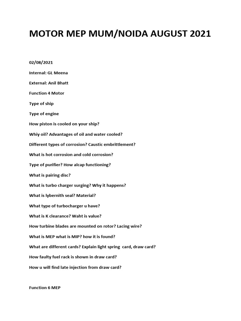 Q Mum-Noida Motor Mep August 2021 | PDF | Pump | Engines