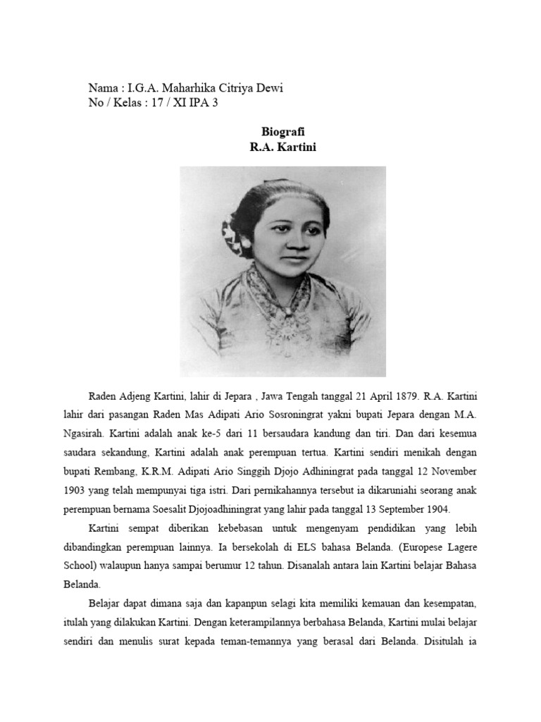 Biografi Ra Kartini 2 | PDF