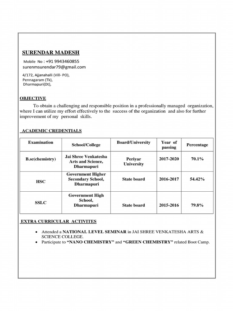 Surendar Resume | PDF Surendar Resume | PDF