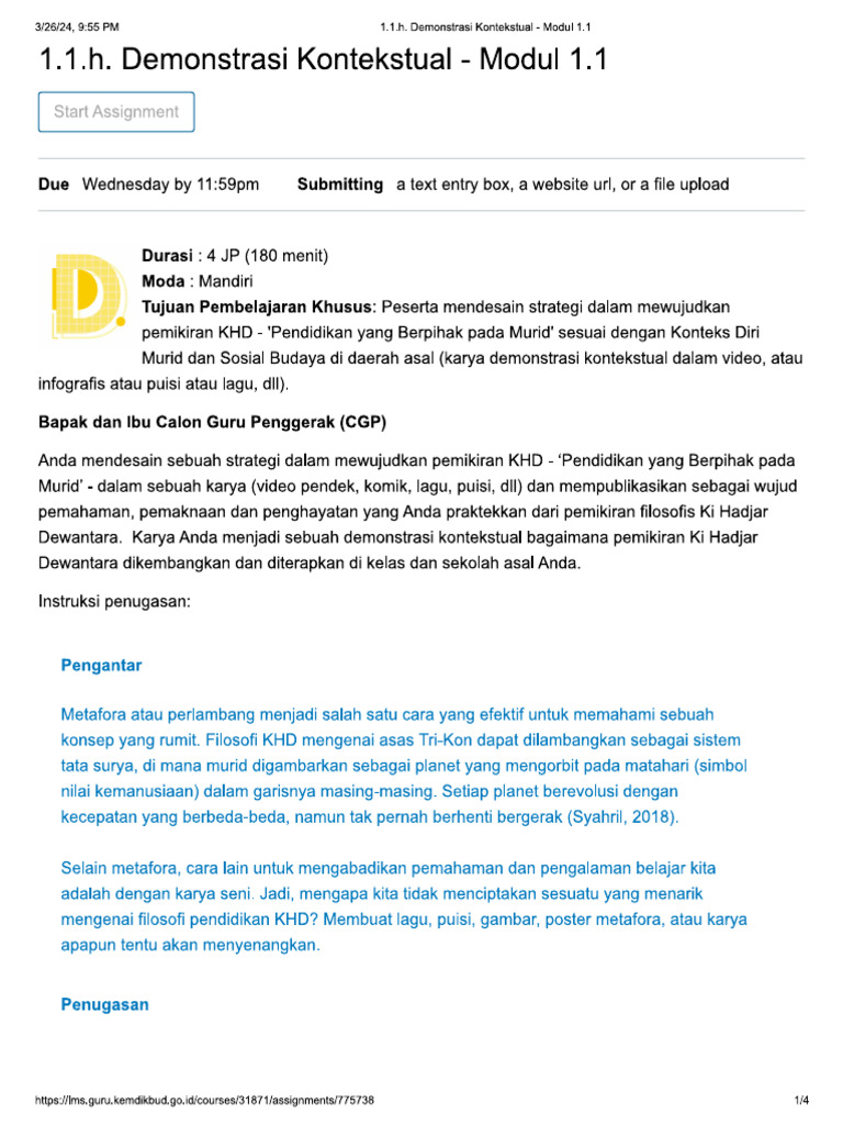 1.1.h. Demonstrasi Kontekstual (Modul 1.1) | PDF