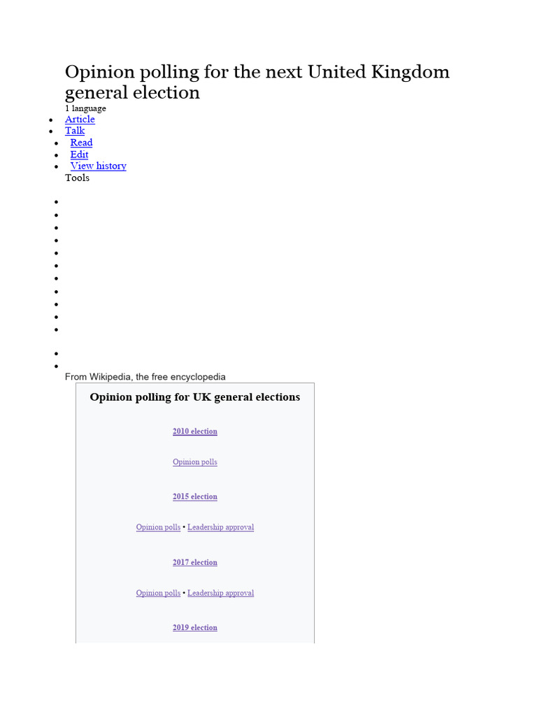 UK General Election Opinion Polls 2024 | PDF | Elections | Government