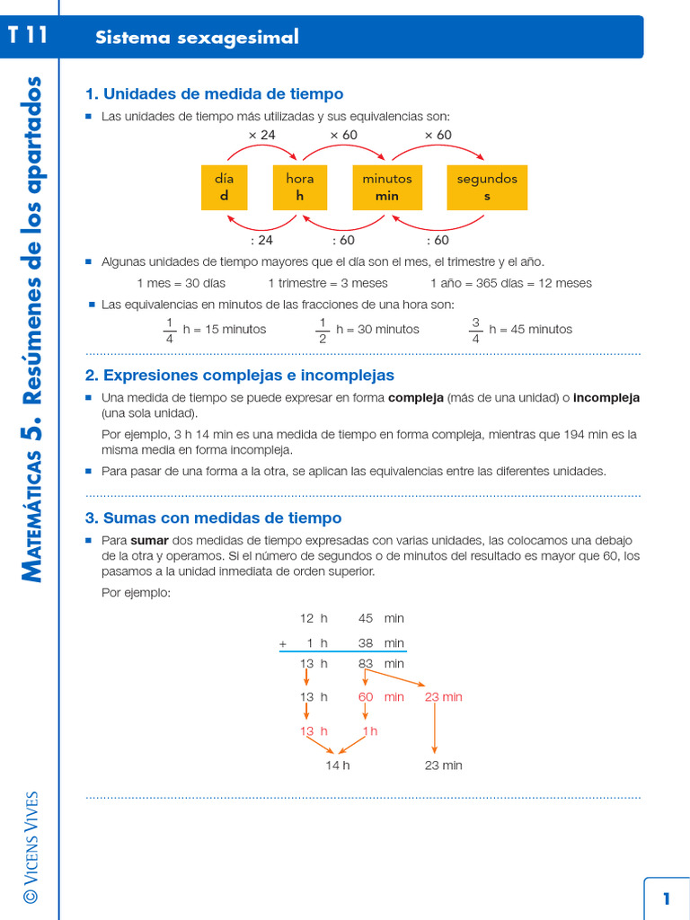 Res. tema 11_Mate_5º | PDF | Sustracción | Notación