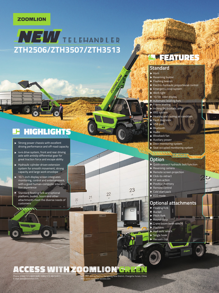 Zoomlion Telehandler Specifications | PDF | Pump | Horsepower