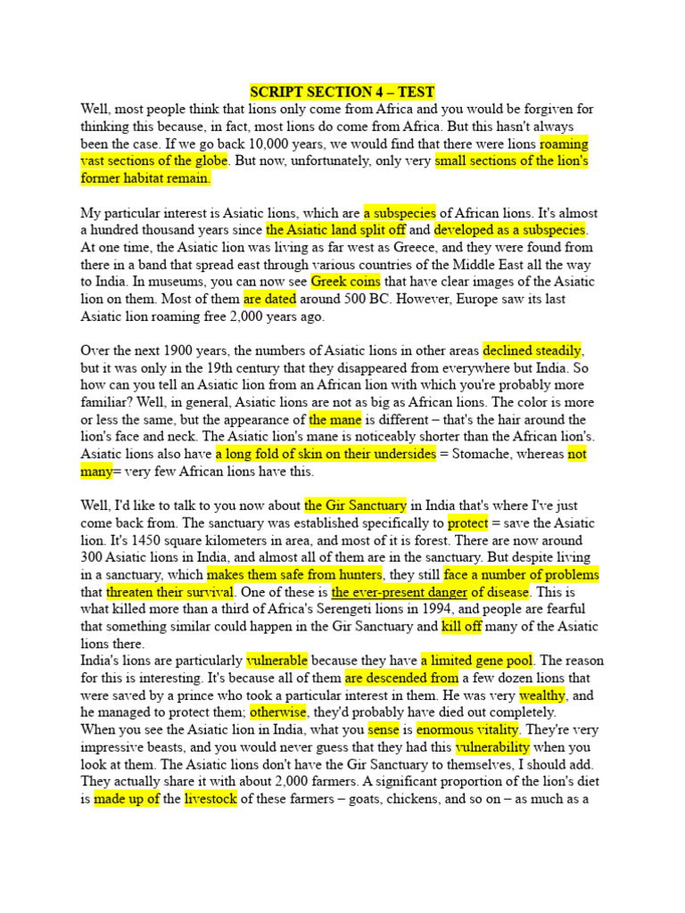 Script Section 4 | Download Free PDF | Lion