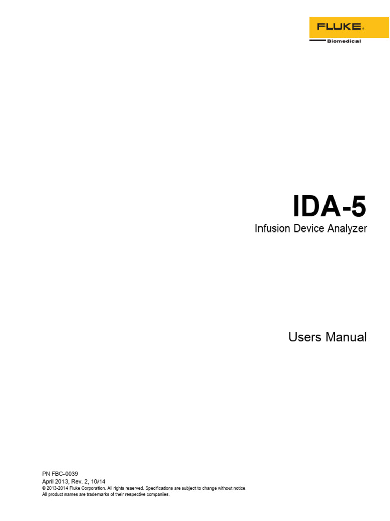Fluke Ida5 Man en | Download Free PDF | Calibration | Ac Power Plugs ...