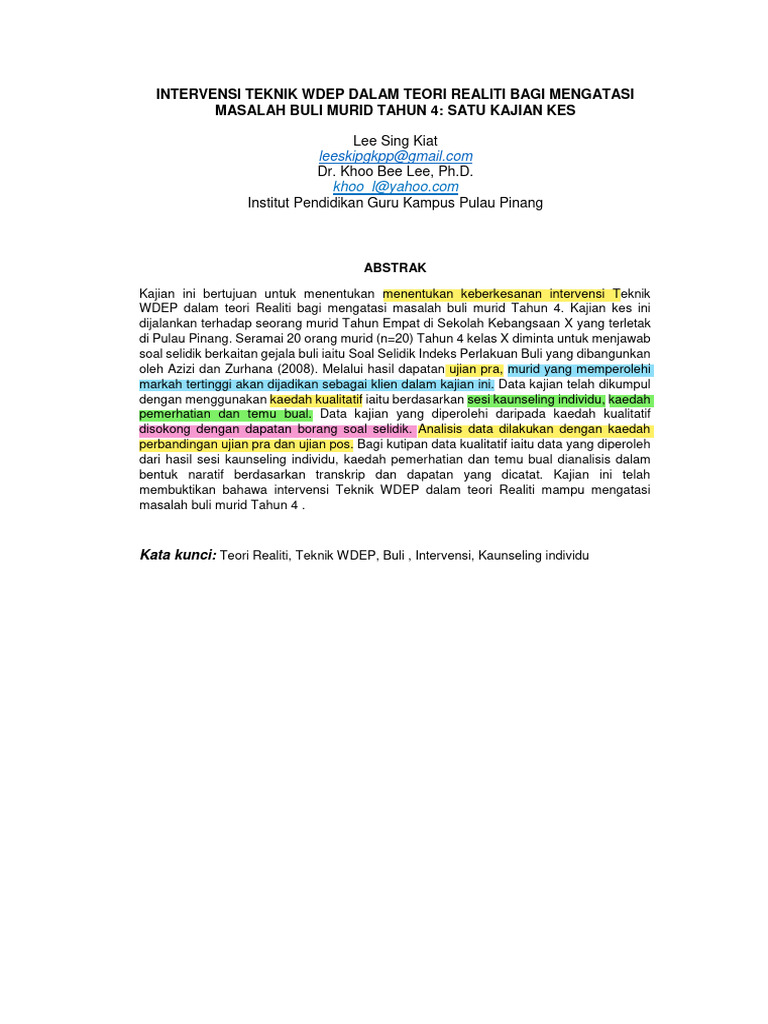 Intervensi Teknik Wdep Dalam Teori Reali | PDF