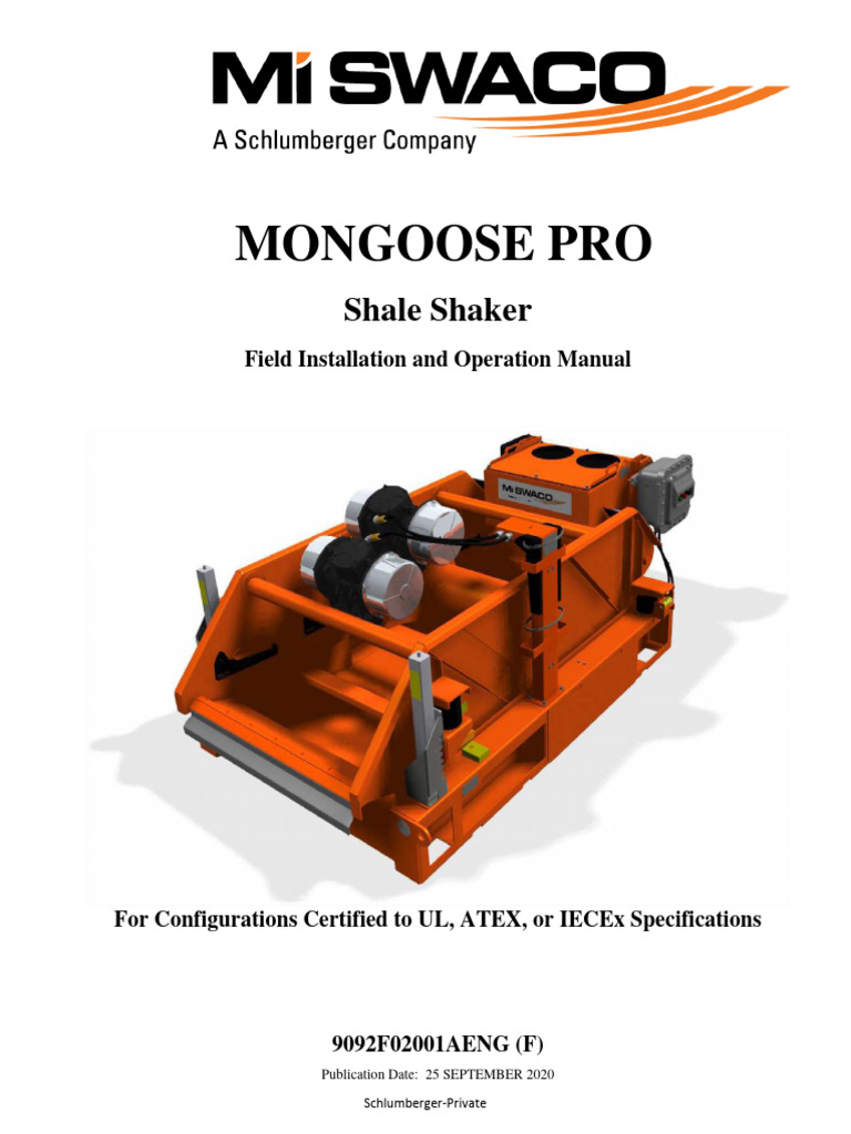 Mongoose Pro Shale Shaker Manual | PDF | Electrical Connector | Valve