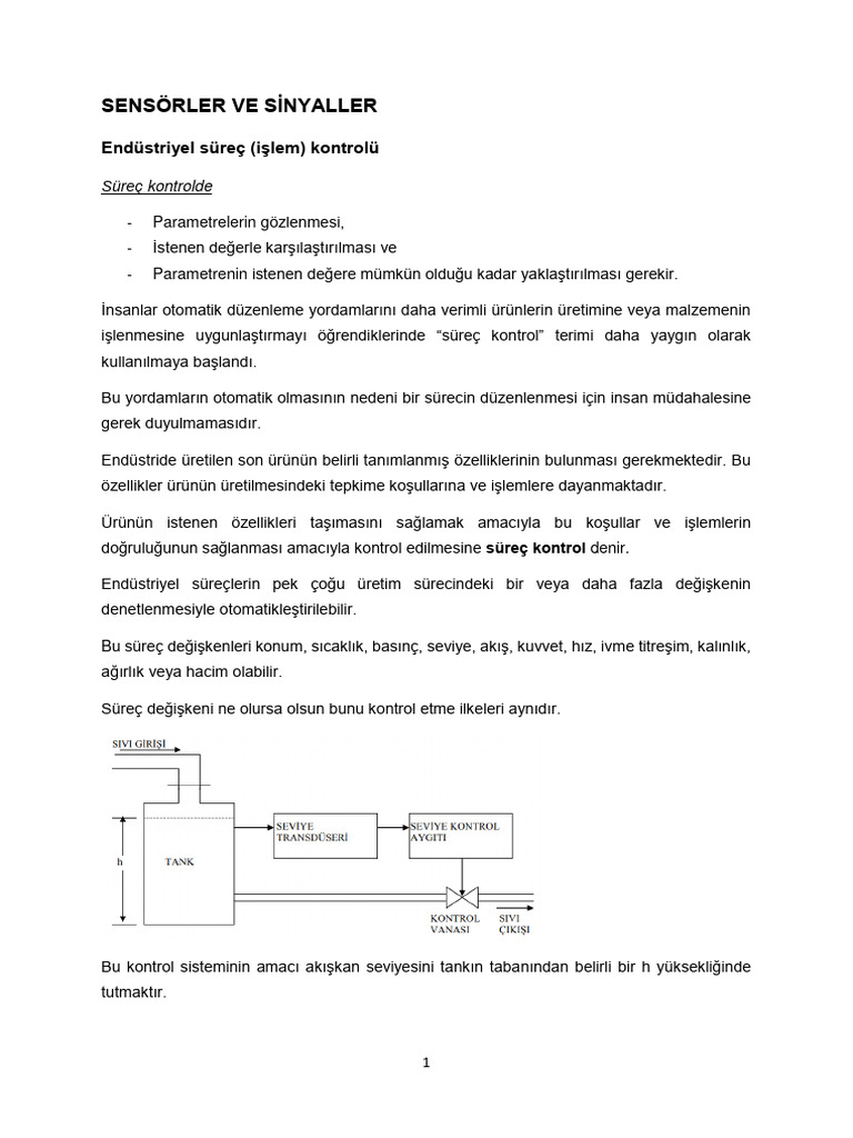 Sensörler Ve Sinyaller - 1 | PDF