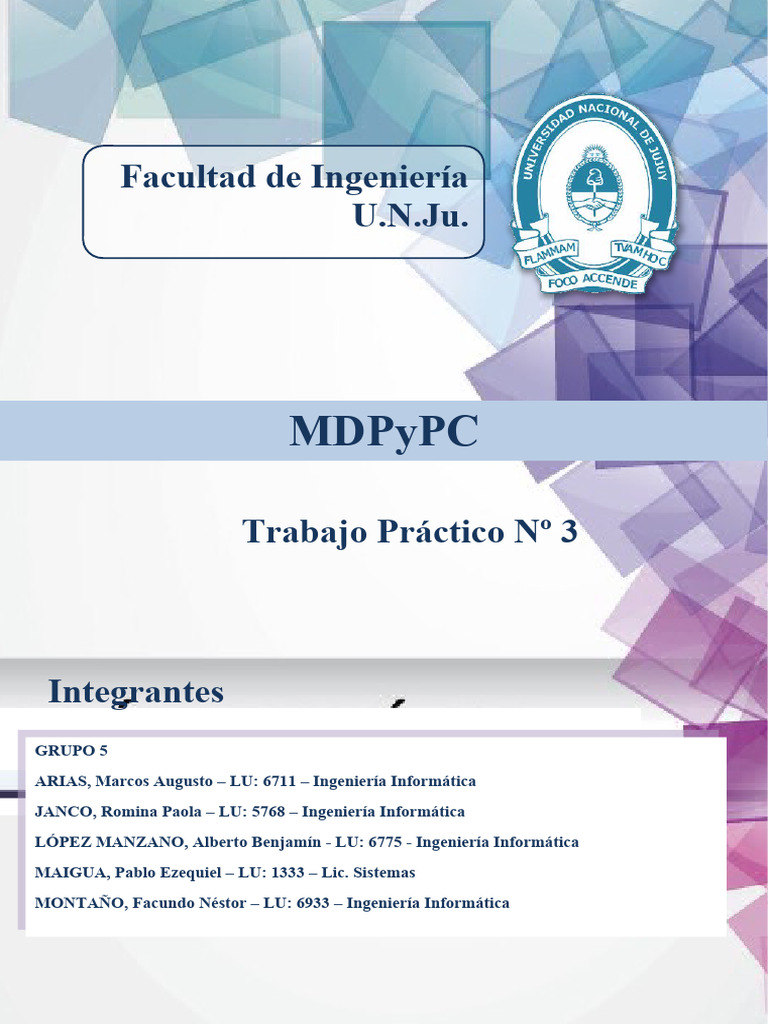 MDPyPC2019 GRUPO 05 TP03 | PDF | Función (Matemáticas) | Programacion ...
