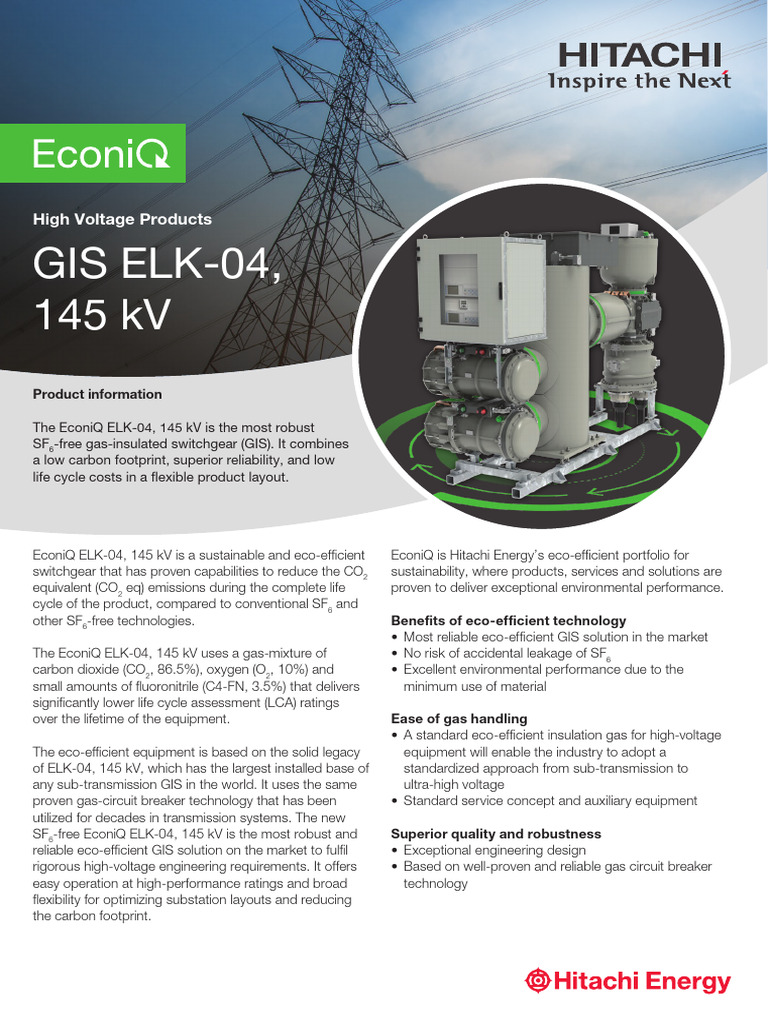EconiQ GIS ELK-04 145kV 1HC0198549 AF24 | PDF | High Voltage | Electric Power