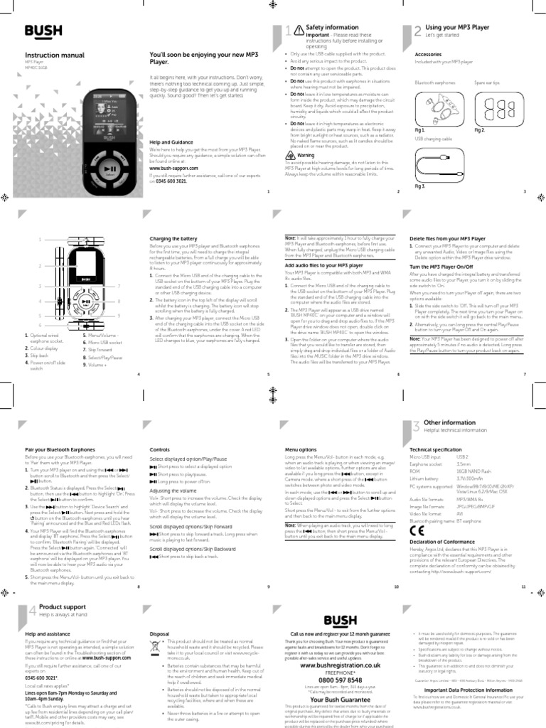 Instruction Manual: Safety Information Using Your MP3 Player | PDF ...