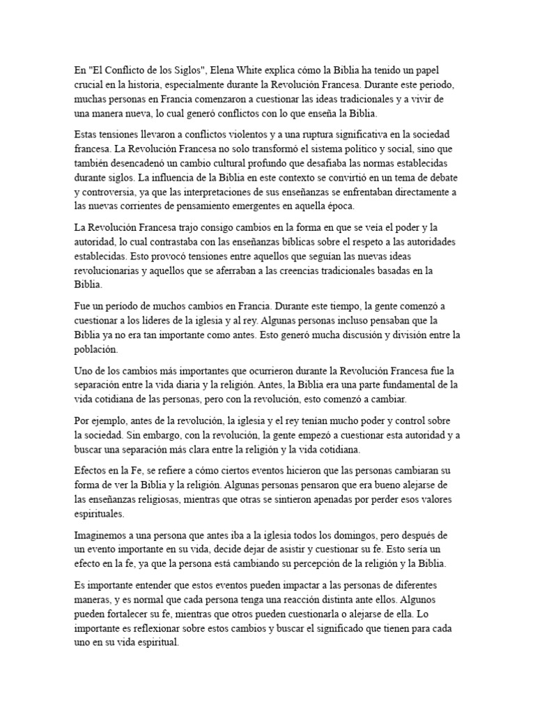 Revolucion Francesa elena G de White | PDF | Fe | Biblia