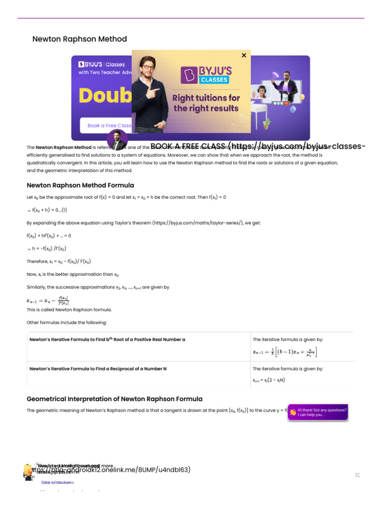 Newton Raphson Method - Formula, Solved Examples | PDF | Mathematics Of ... Newton Raphson Method - Formula, Solved Examples | PDF | Mathematics Of ...